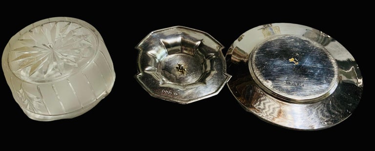 William Hutton and Sons/Joseph Rodgers &Sons Sterling Glass Butter Dish ...