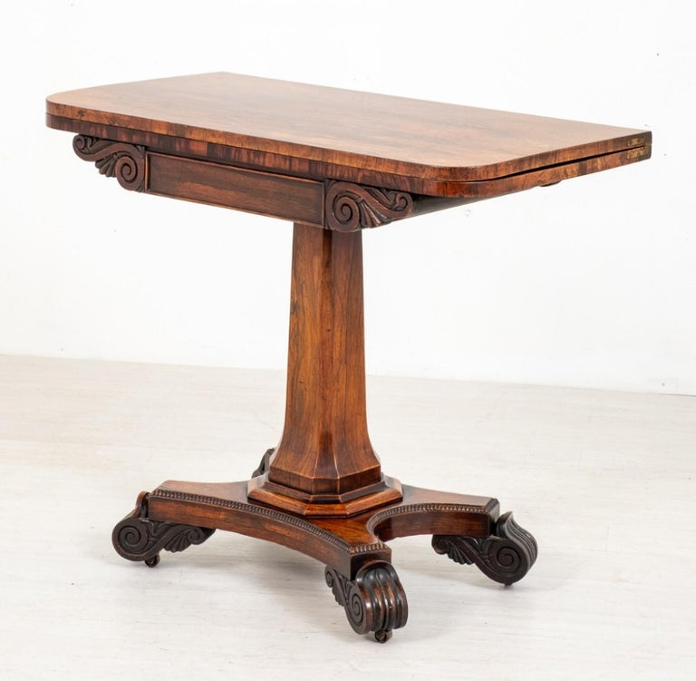 William IV Card Table, Antique Rosewood Games Tables For Sale at 1stDibs