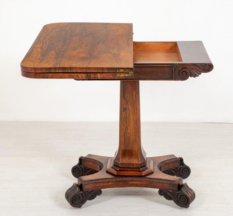 William IV Card Table, Antique Rosewood Games Tables For Sale at 1stDibs