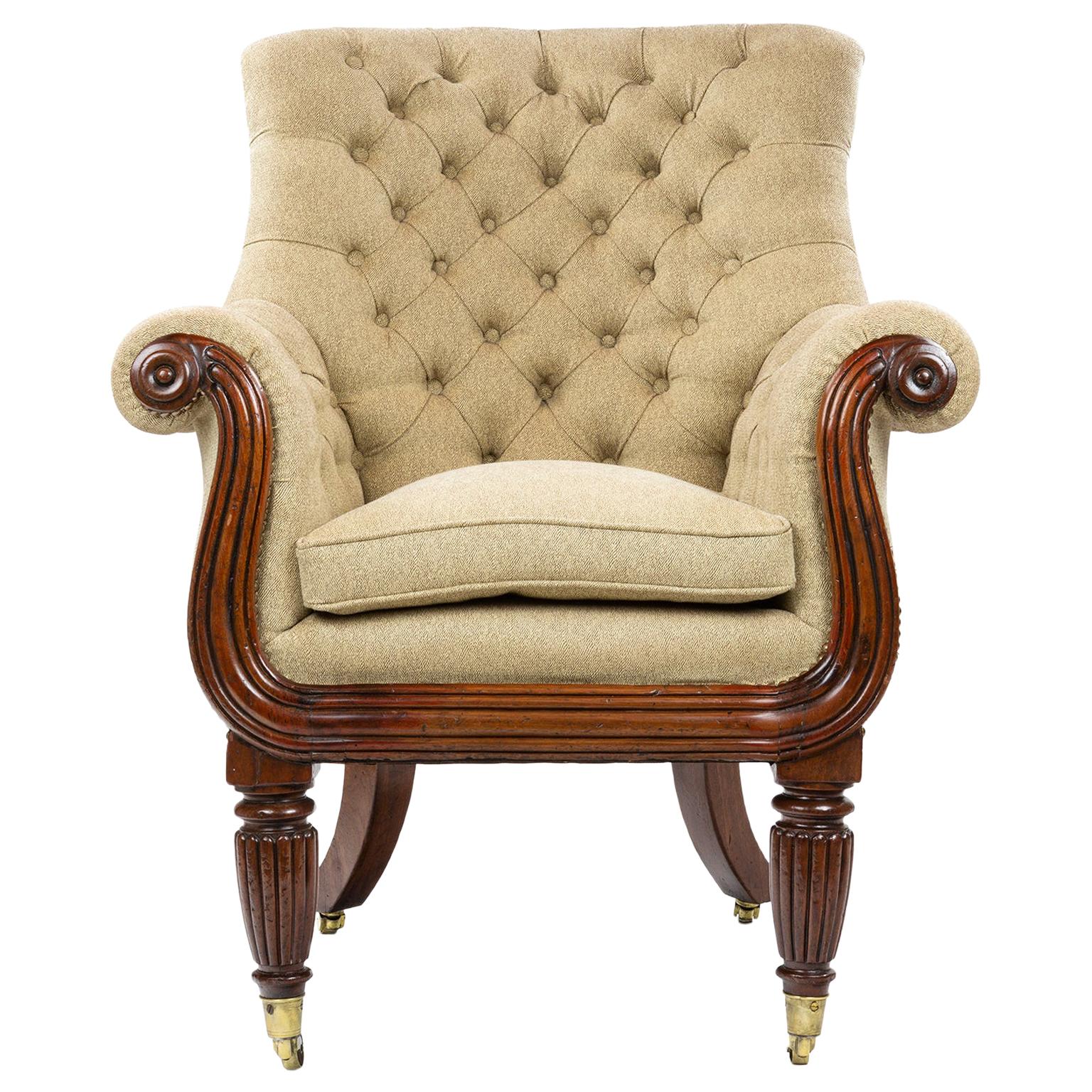 Victorian Embroidered Carved Oak Framed Library Reading Chair Gillows ...