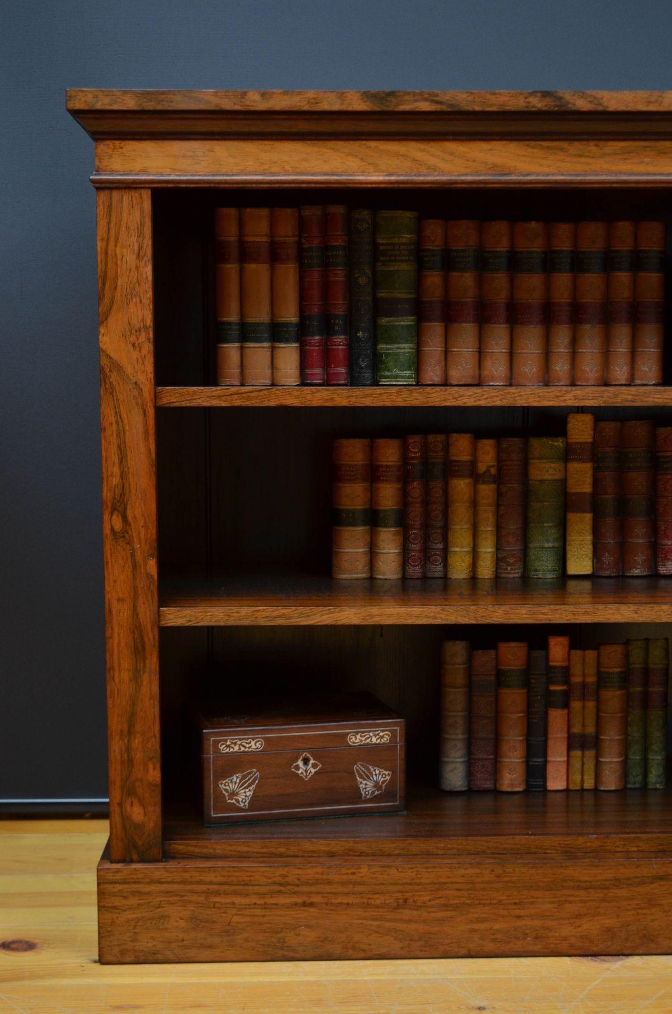 William IV Low Open Bookcase in Rosewood For Sale at 1stDibs