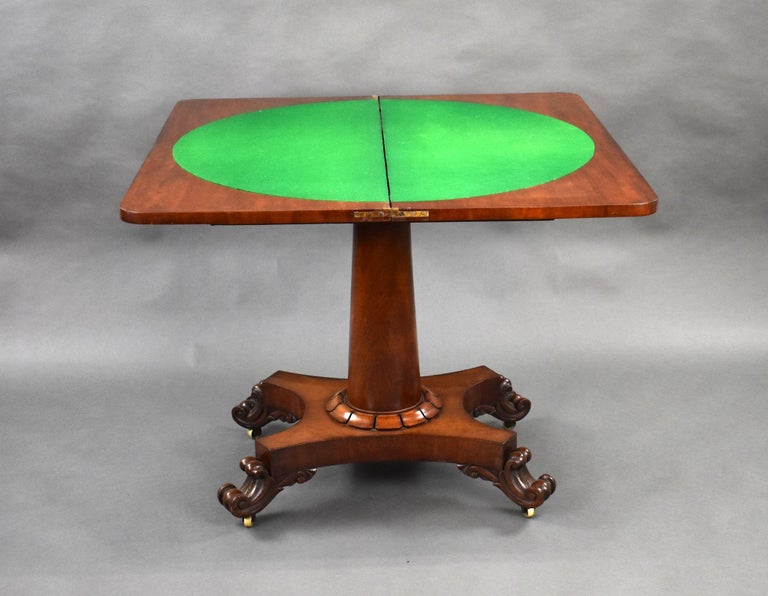 William IV Mahogany Card Table For Sale at 1stDibs
