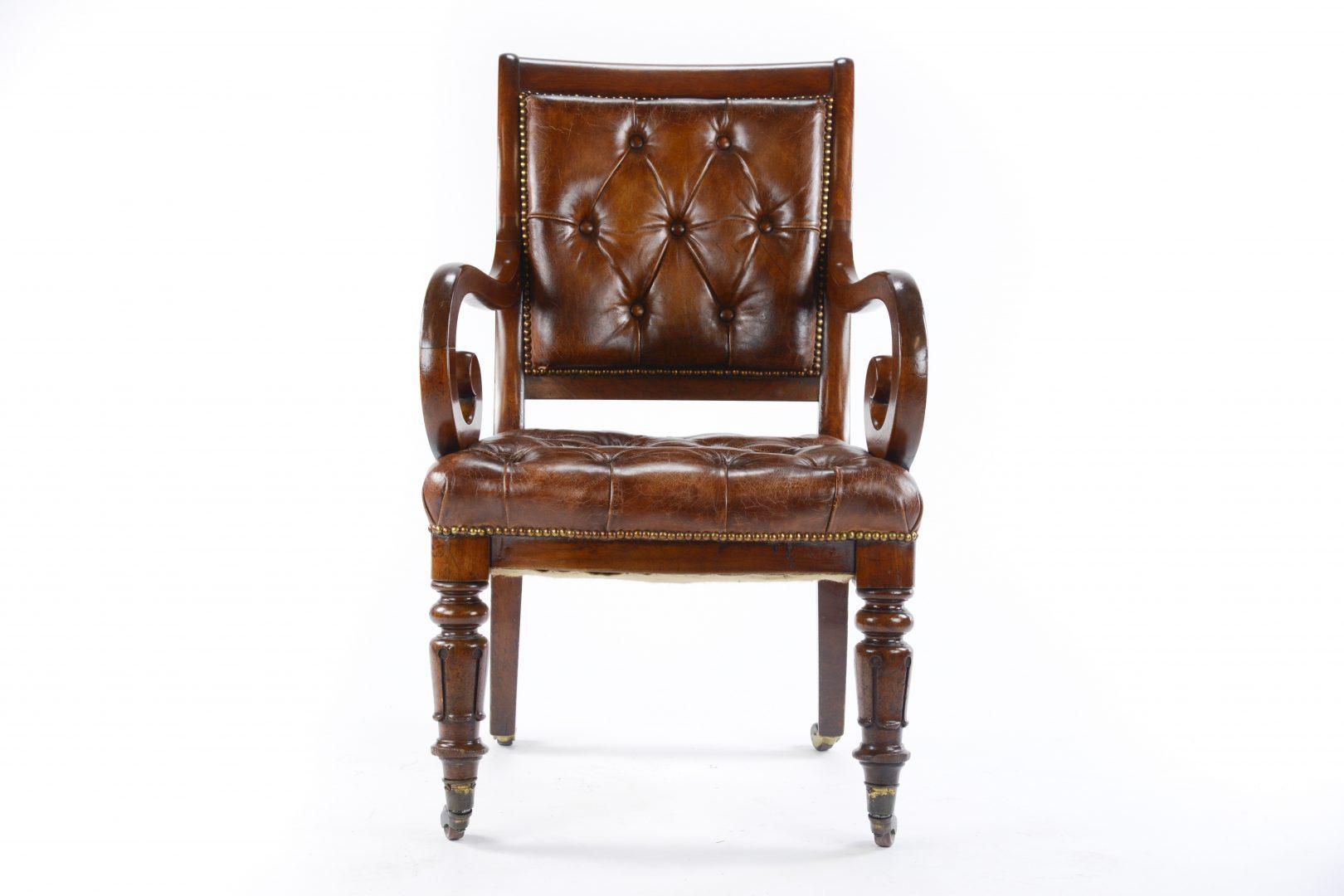 William iv Mahogany Desk or Library Chair attributed to Gillows at ...