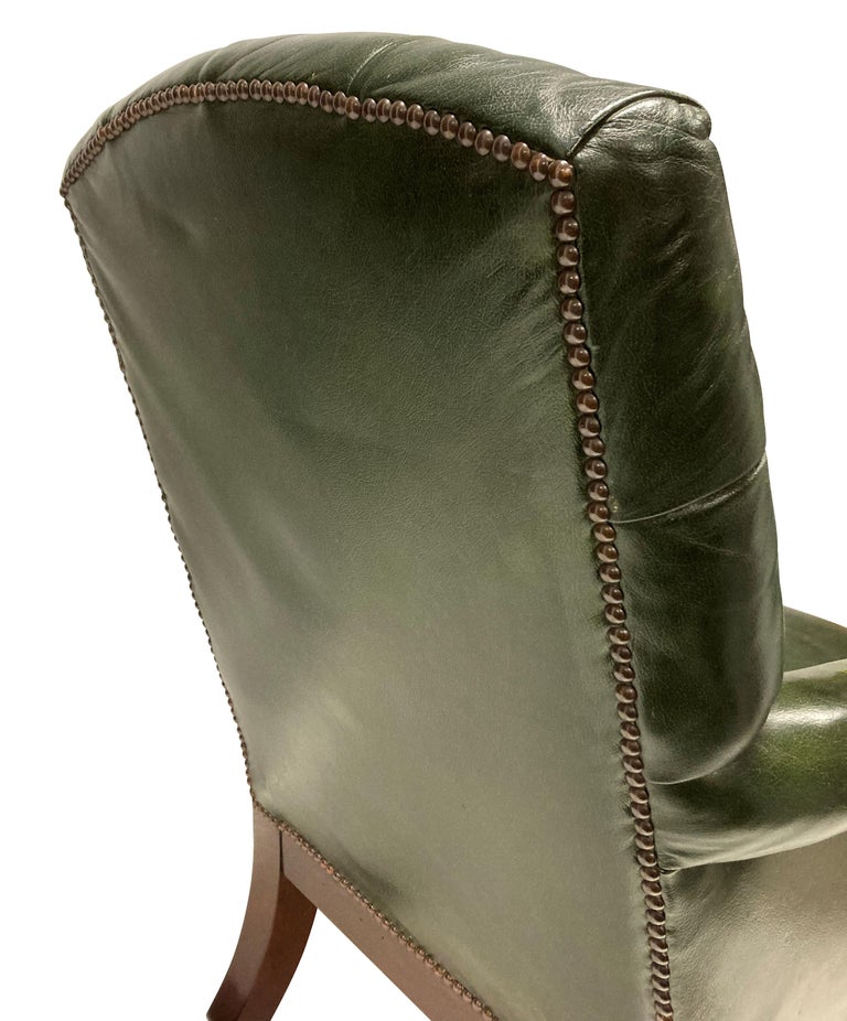 William IV Mahogany and Leather Library Chair For Sale at 1stDibs