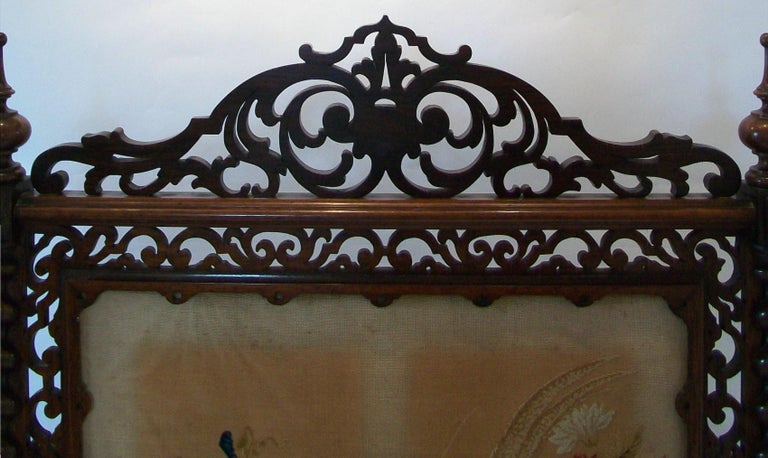 William IV Mahogany and Needlepoint Tapestry Fire Screen, U.K., circa ...