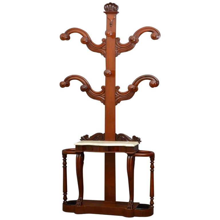 William IV or Early Victorian Mahogany Hall Tree at 1stDibs