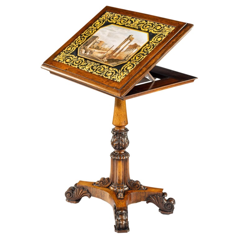 William-IV-Tisch aus Palisanderholz mit Scagliola-Marmorplatte bei 1stDibs