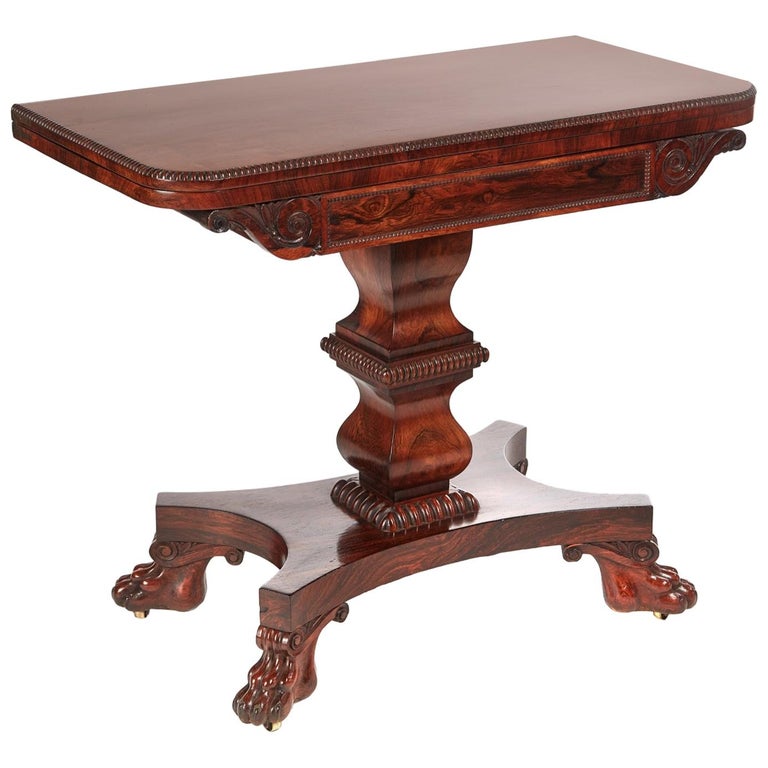 William IV Rosewood Card Table at 1stDibs