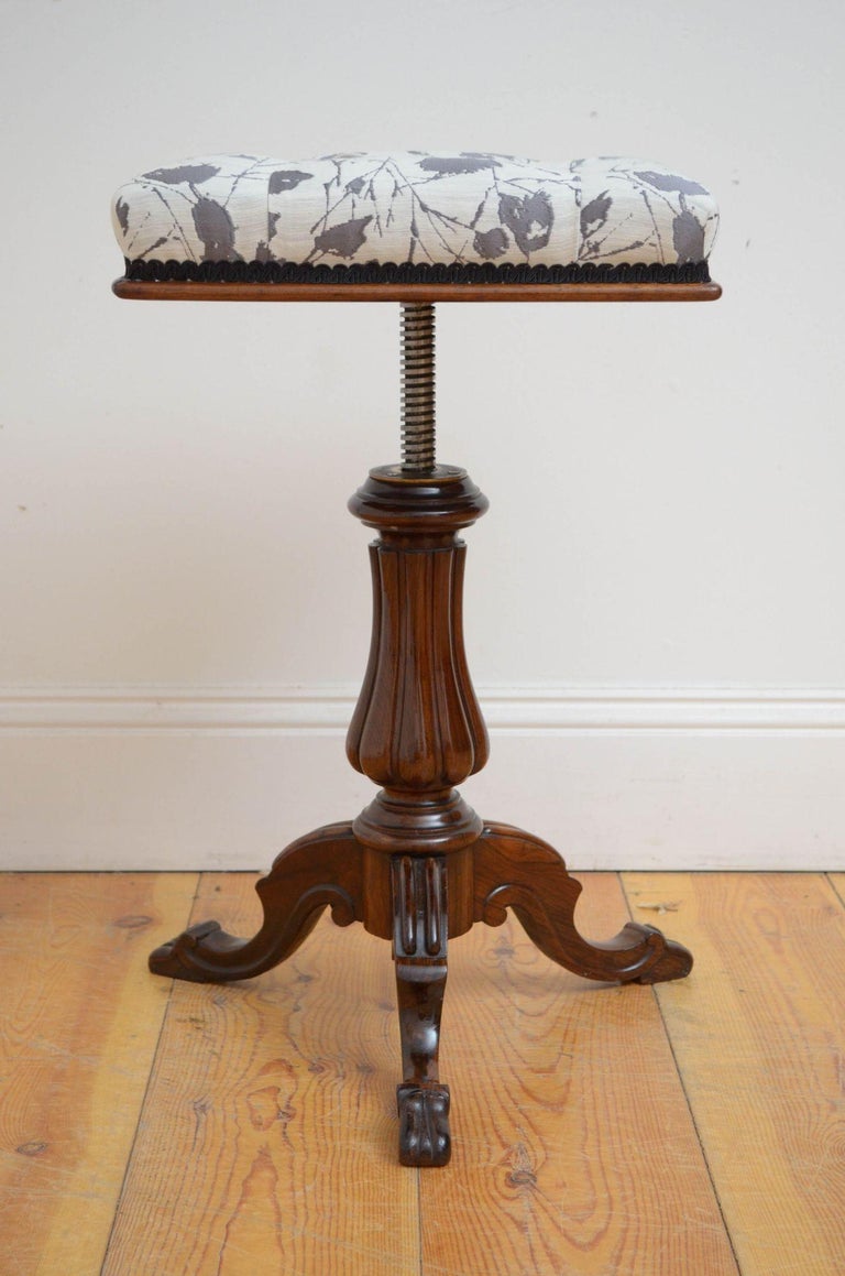 William IV Rosewood Piano Stool For Sale at 1stDibs