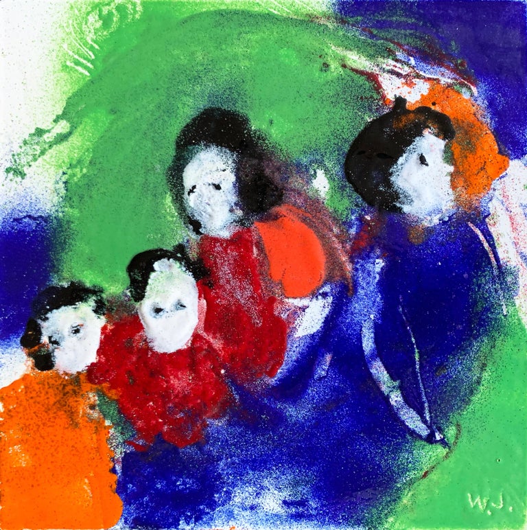 William Jacobs - William Jacobs "Untitled 5" (Faces), original enamel ...