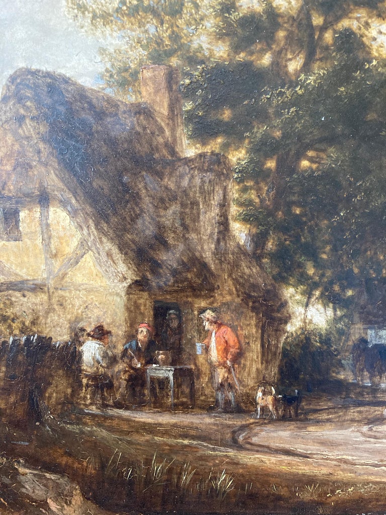 Circle of William Shayer, mid 19th Century, Figures drinking outside an ...