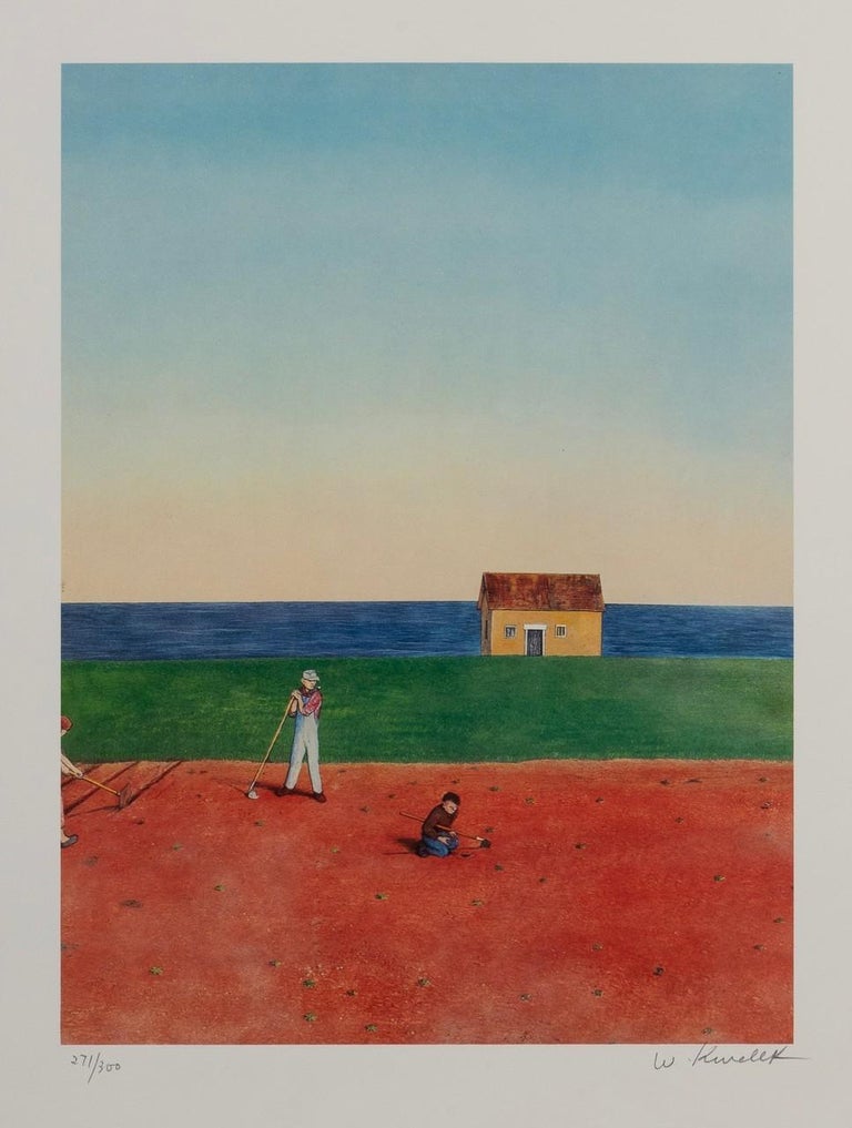William Kurelek - Red Field For Sale at 1stDibs