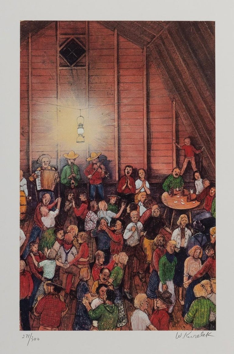 William Kurelek - The Barn Dance For Sale at 1stDibs
