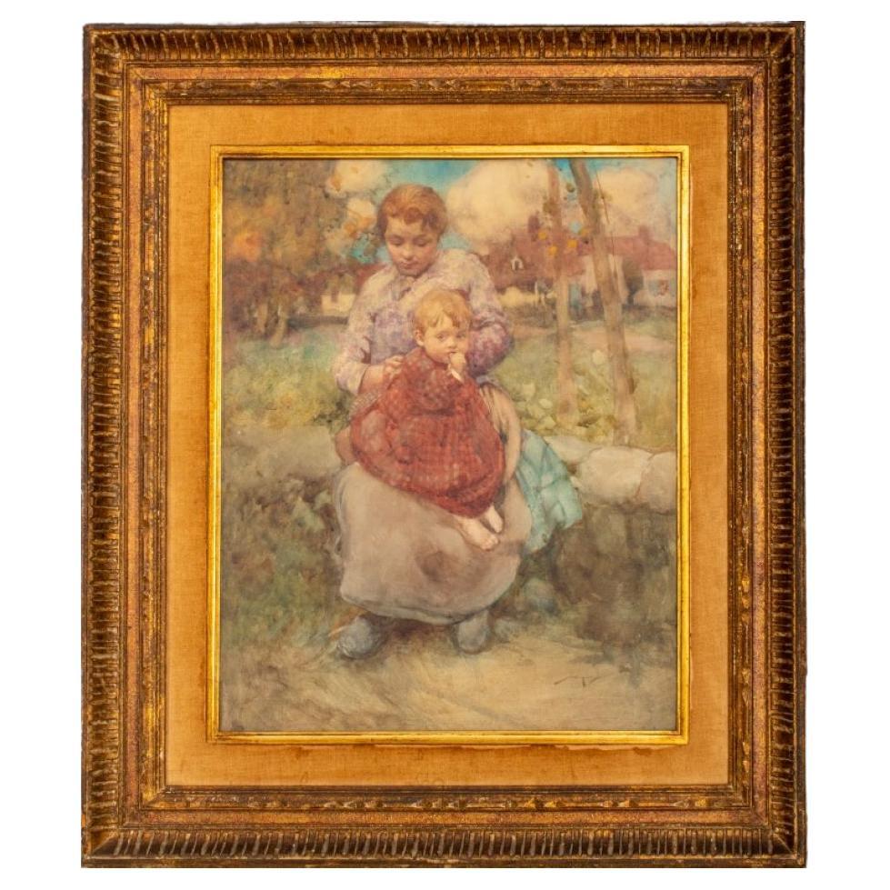 William Lee Hankey 'Mother and Child' Watercolor For Sale at 1stDibs