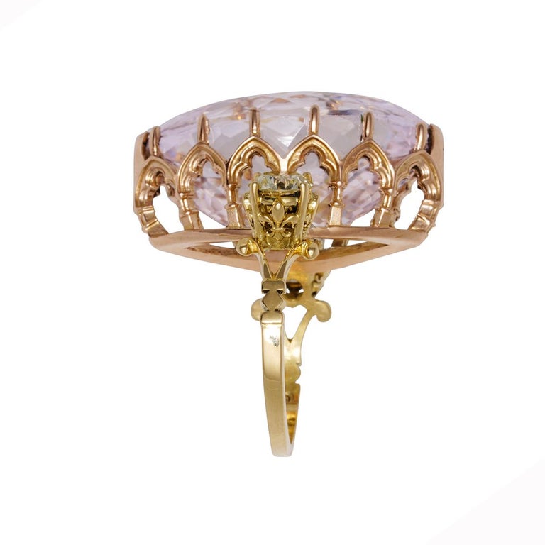 Irrevocable Obsession Ring in 18kt Yellow and Rose Gold with Morganite ...