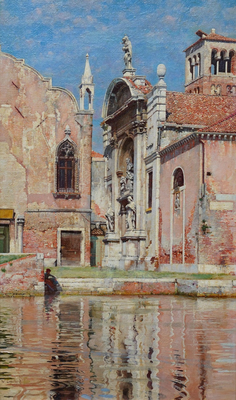 William Logsdail - Compo de L'Abazia Venice - British Victorian art Venetian square oil painting ...