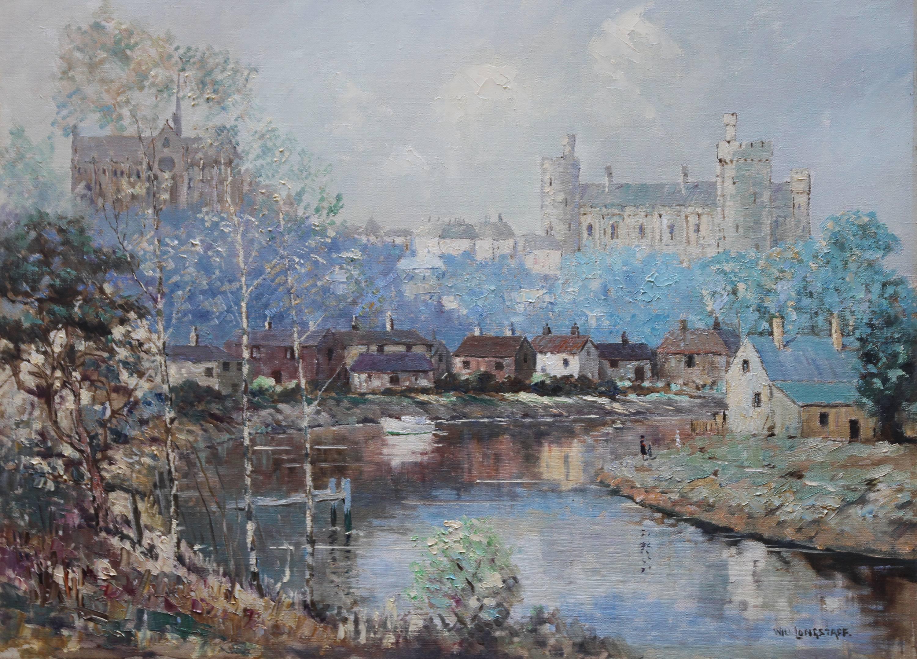William Longstaff - Arundel Castle and Cathedral from River Arun ...