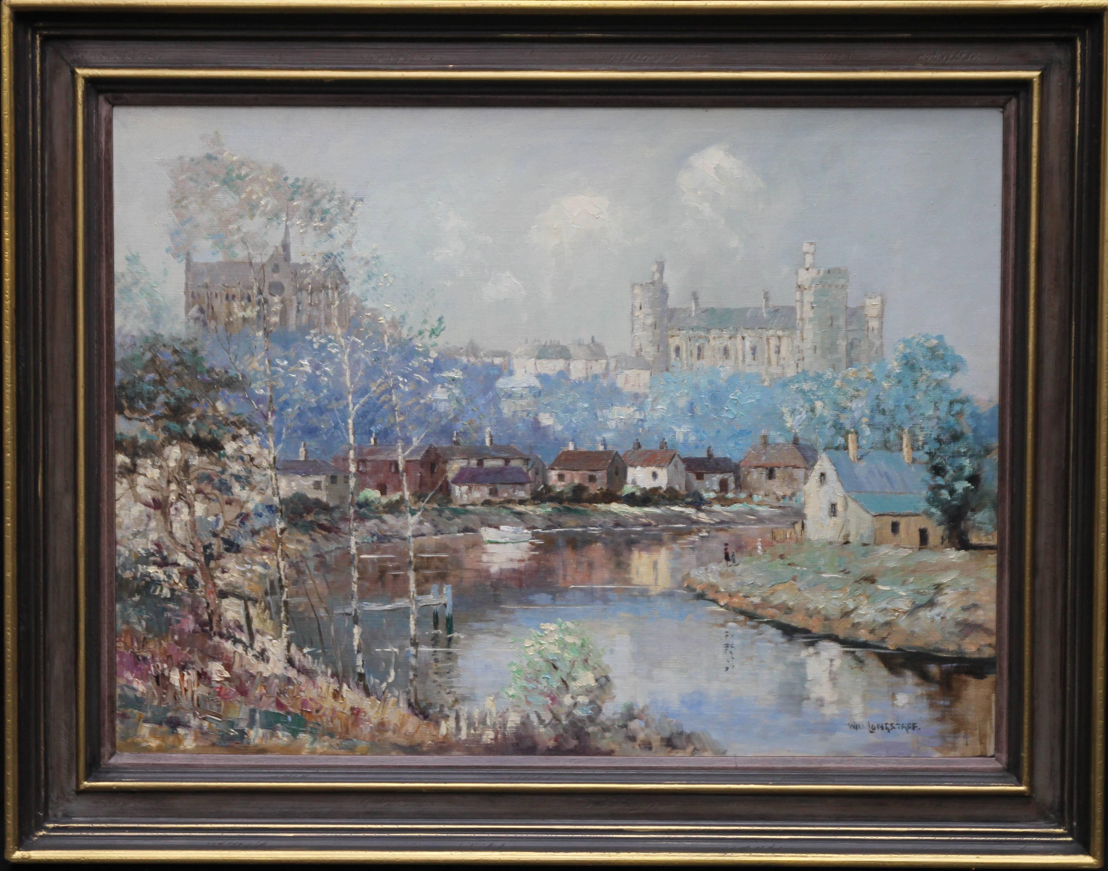 William Longstaff - Arundel Castle and Cathedral from River Arun ...