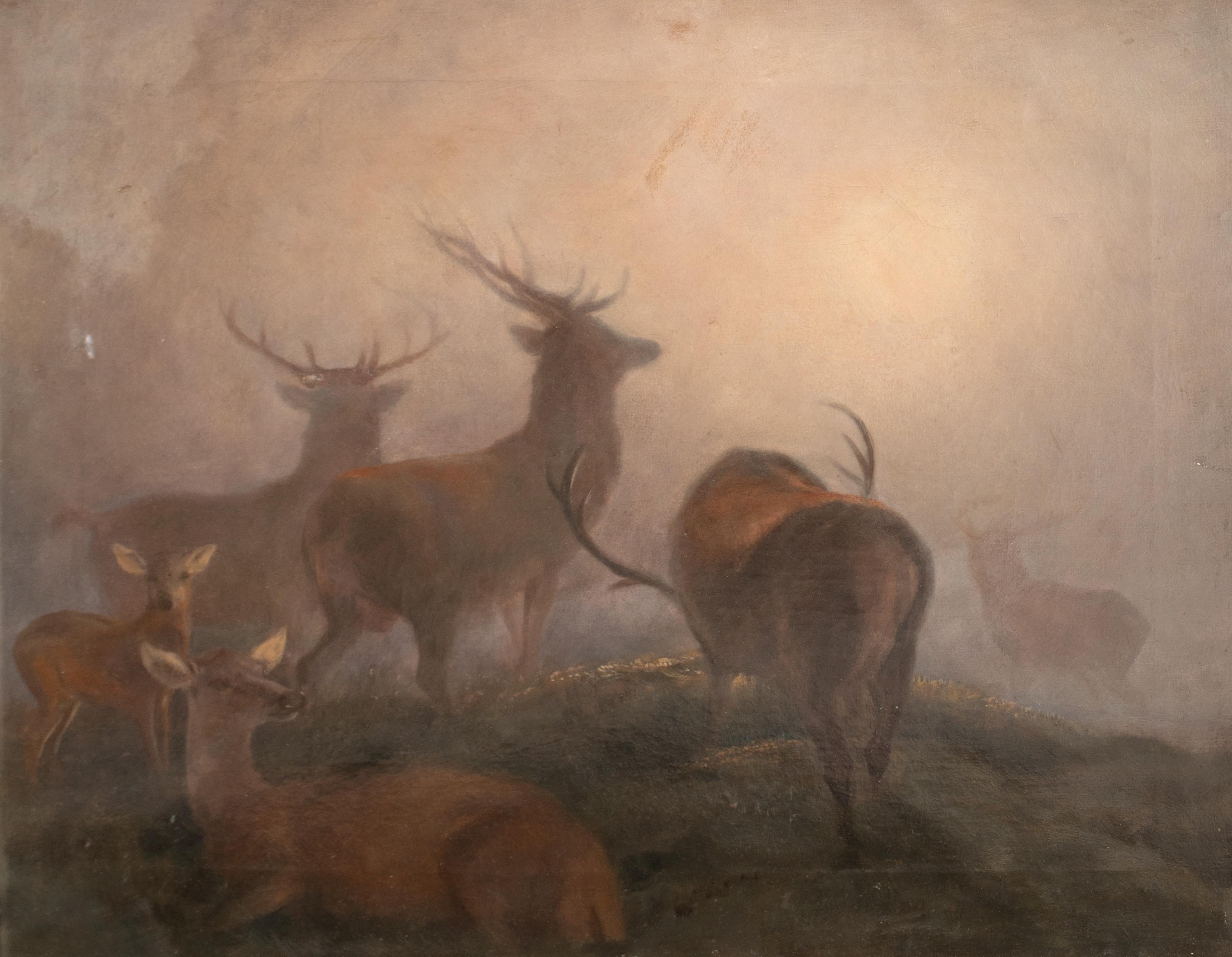 William Luker Sr. - Stags In The Morning Mists, 19th Century by WILLIAM ...