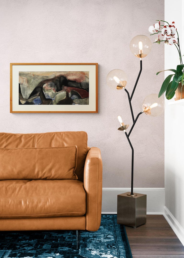 William Lumpkins - 1969 Signed Abstract Watercolor Painting, 'Might ...