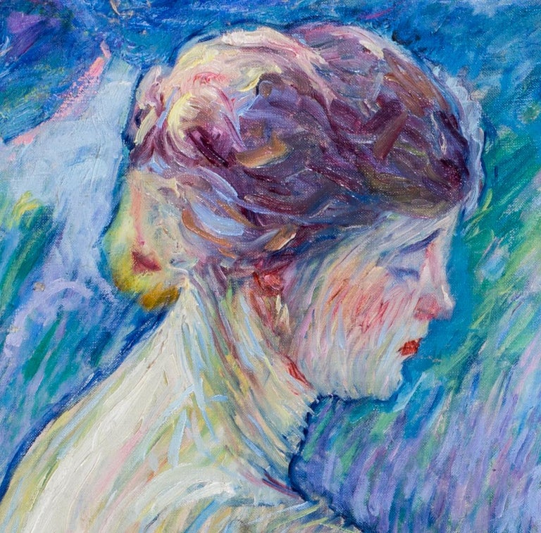 William Malherbe - French Post Impressionist oil painting of a nude by ...