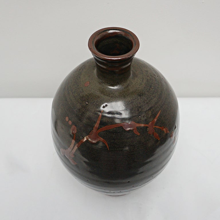 William Marshall Tenmoku Glazed Stoneware Vase Circa 1960 For Sale at ...