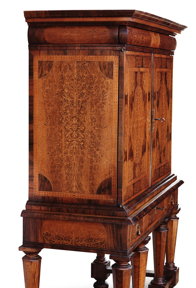 William and Mary Seaweed Marquetry Inlaid Cabinet by Gerrit Jensen (c ...