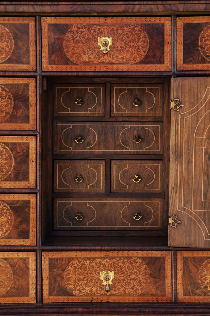 William and Mary Seaweed Marquetry Inlaid Cabinet by Gerrit Jensen (c ...