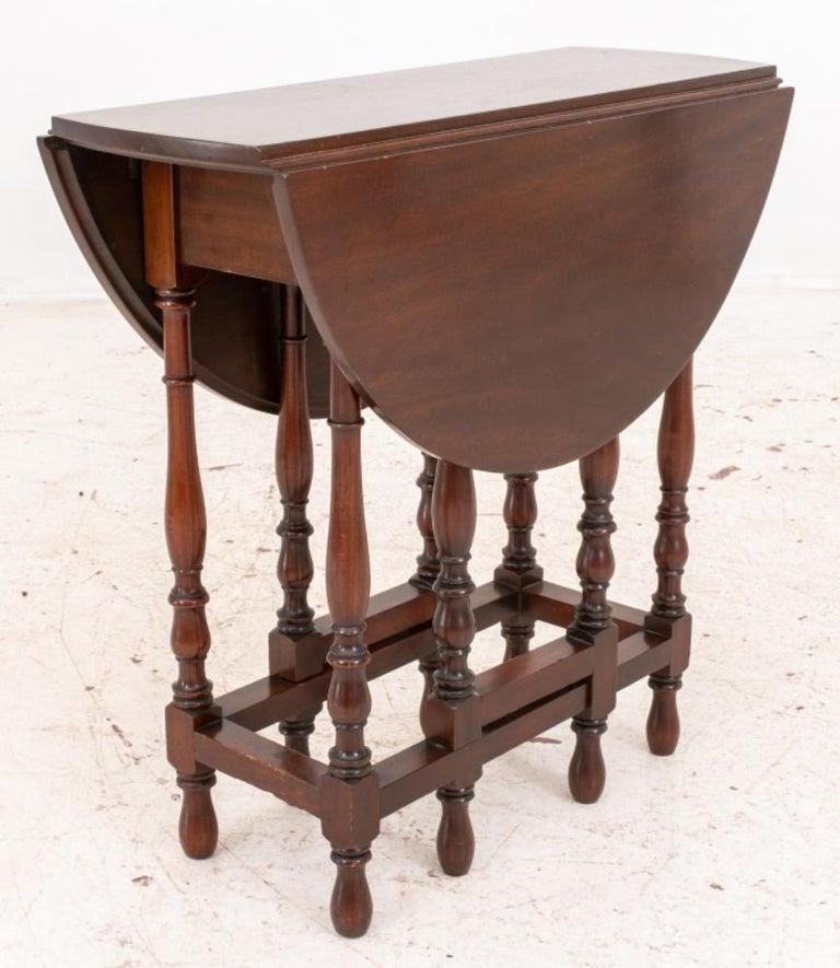 William and Mary Style Mahogany Drop Leaf Low Table For Sale at 1stDibs