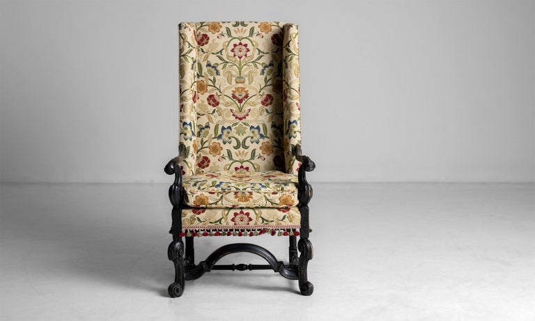 William and Mary Wingback Chair, England Circa 1910 at 1stDibs