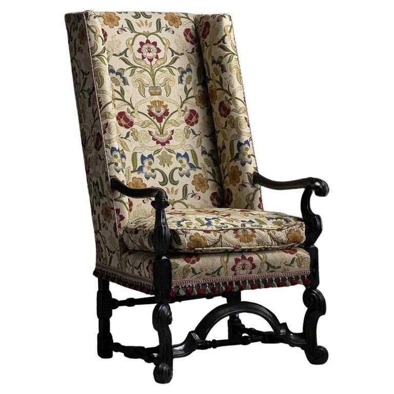 William and Mary Wingback Chair, England Circa 1910 at 1stDibs