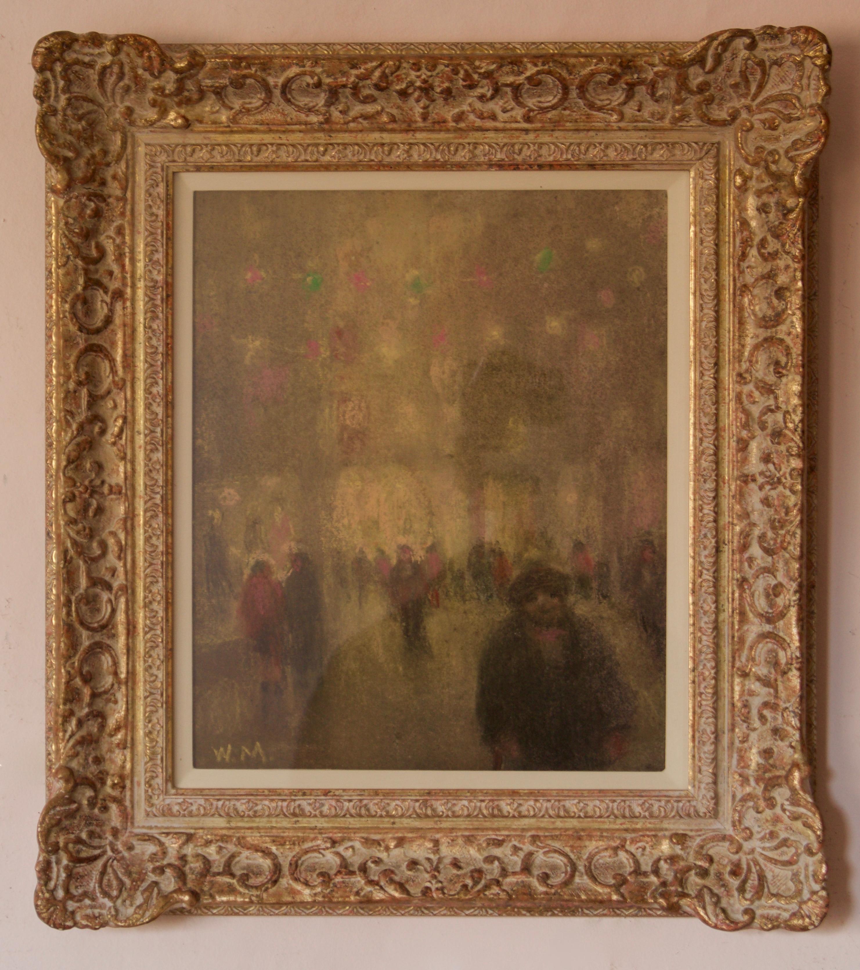 William Mason - City Lights - Mid 20th Century Impressionist Oil Pastel ...