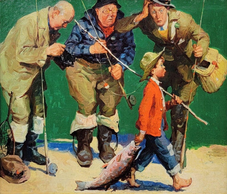 William Meade Prince - Cane Pole Fishing, 1934, American Illustrator ...