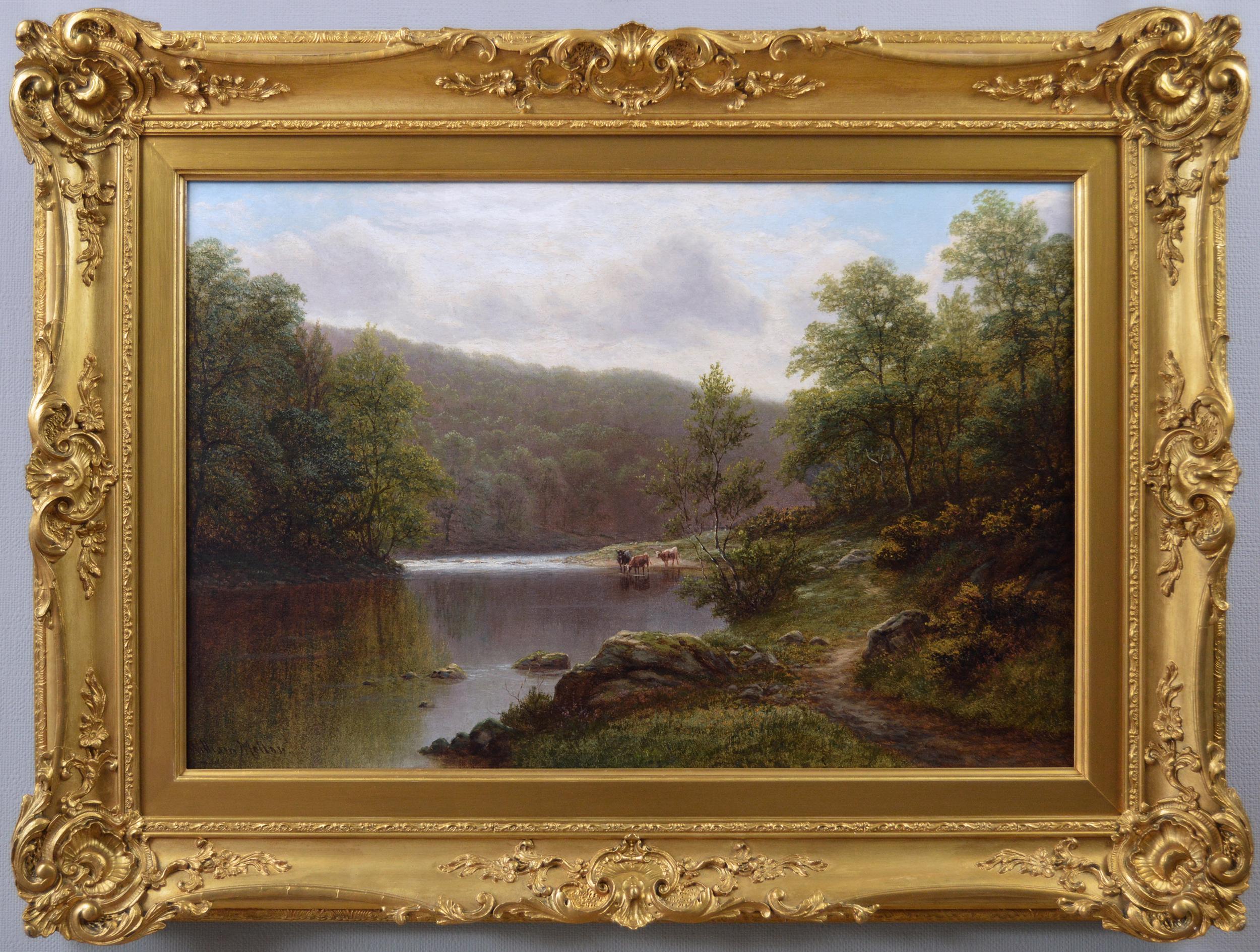 Henry Maidment - 19th Century landscape oil painting of horses and ...