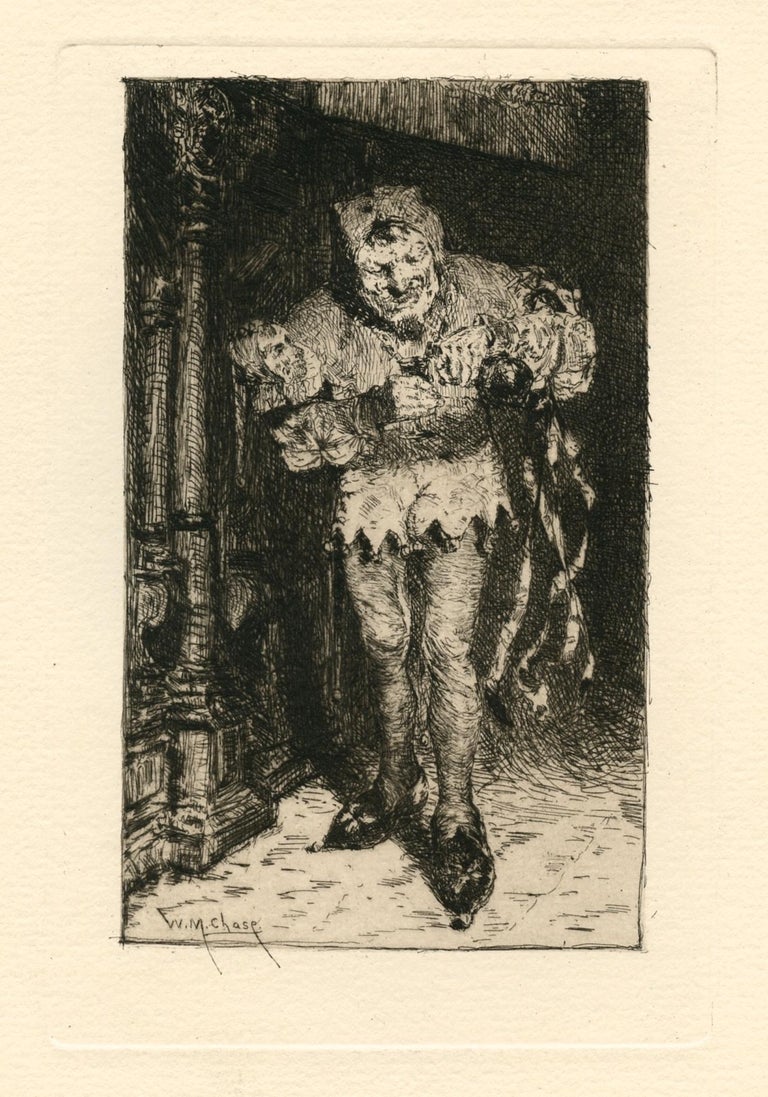 William Merritt Chase - "Keying Up - The Court Jester" original etching ...