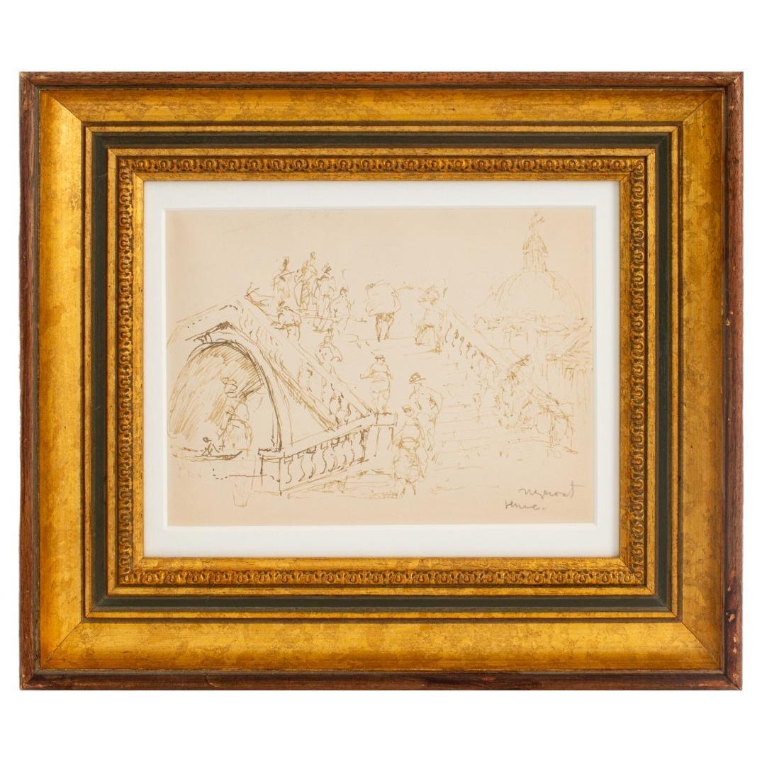 Rialto Bridge Venice Italy Etching For Sale at 1stDibs