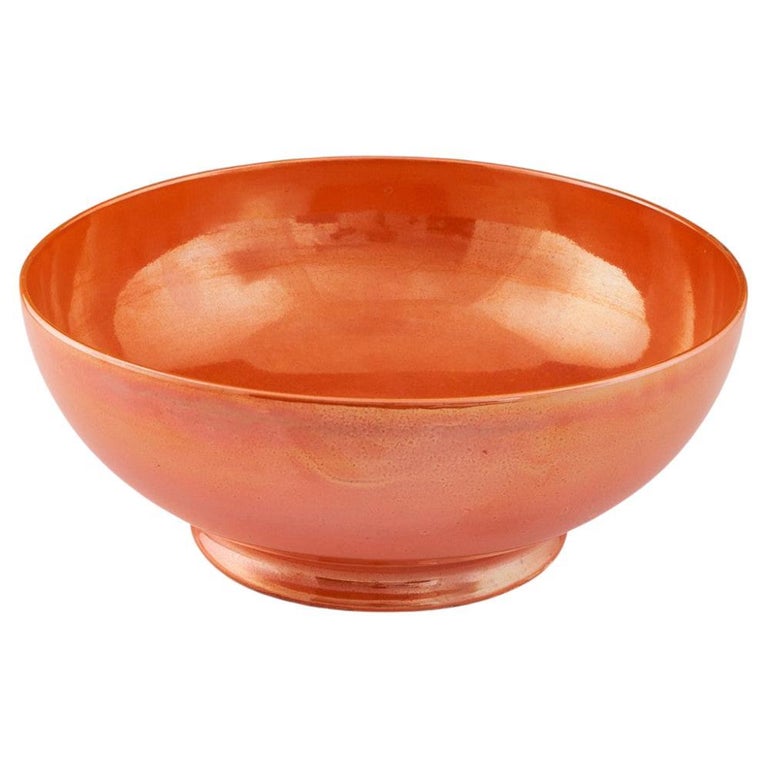William Moorcroft Orange Lustreware Bowl c1930 For Sale at 1stDibs