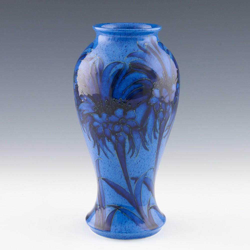 William Moorcroft Powder Blue Cornflower Vase, c1920 For Sale at 1stDibs