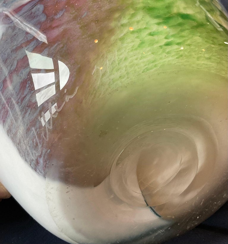 William Morris Hand Blown Signed and Dated Scenic Studio Art Glass Vase ...