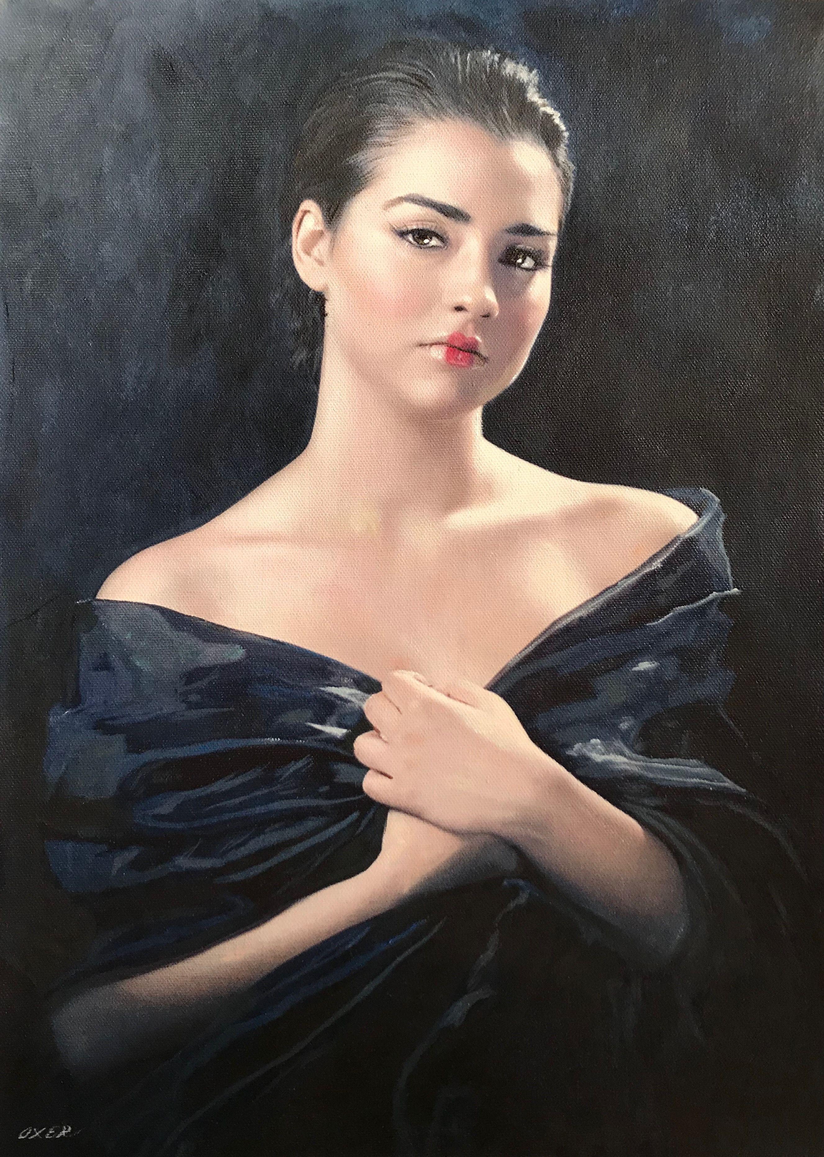 William Oxer F.R.S.A. - Wait For A Moment, Painting, Acrylic on Canvas ...
