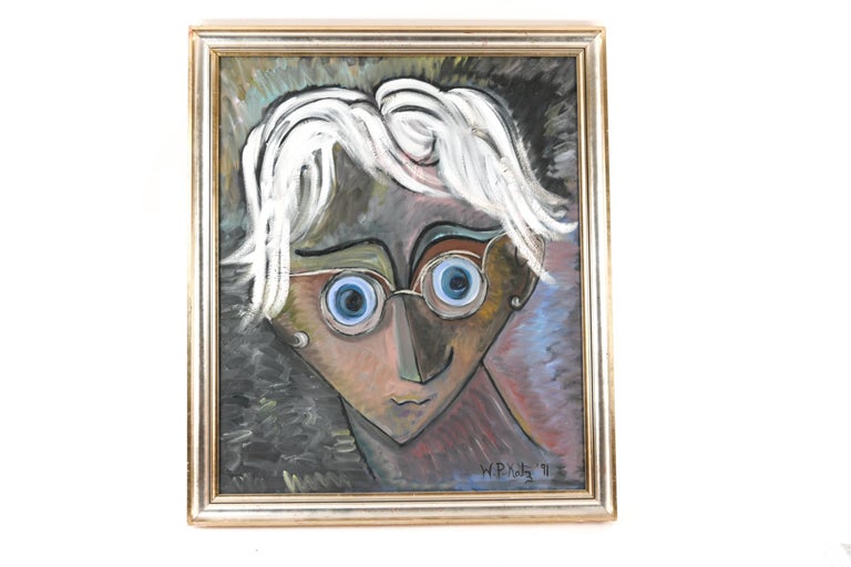 William P. Katz Oil on Canvas Portrait, 1991 For Sale at 1stDibs