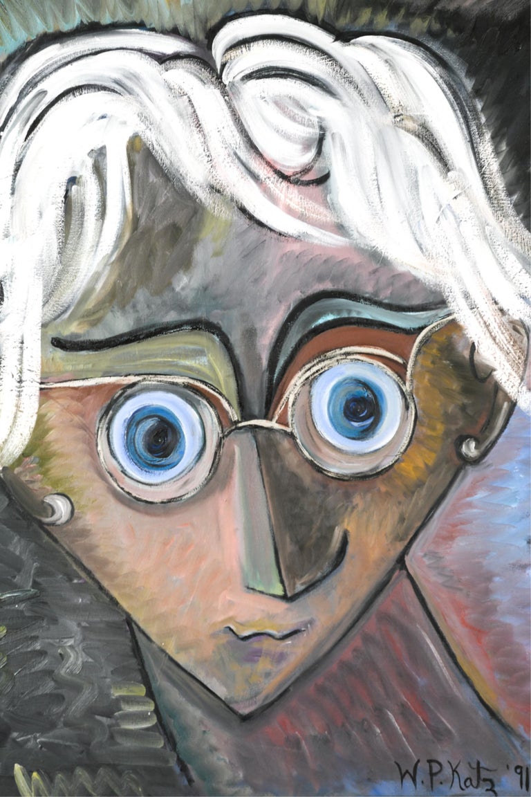 William P. Katz Oil on Canvas Portrait, 1991 For Sale at 1stDibs