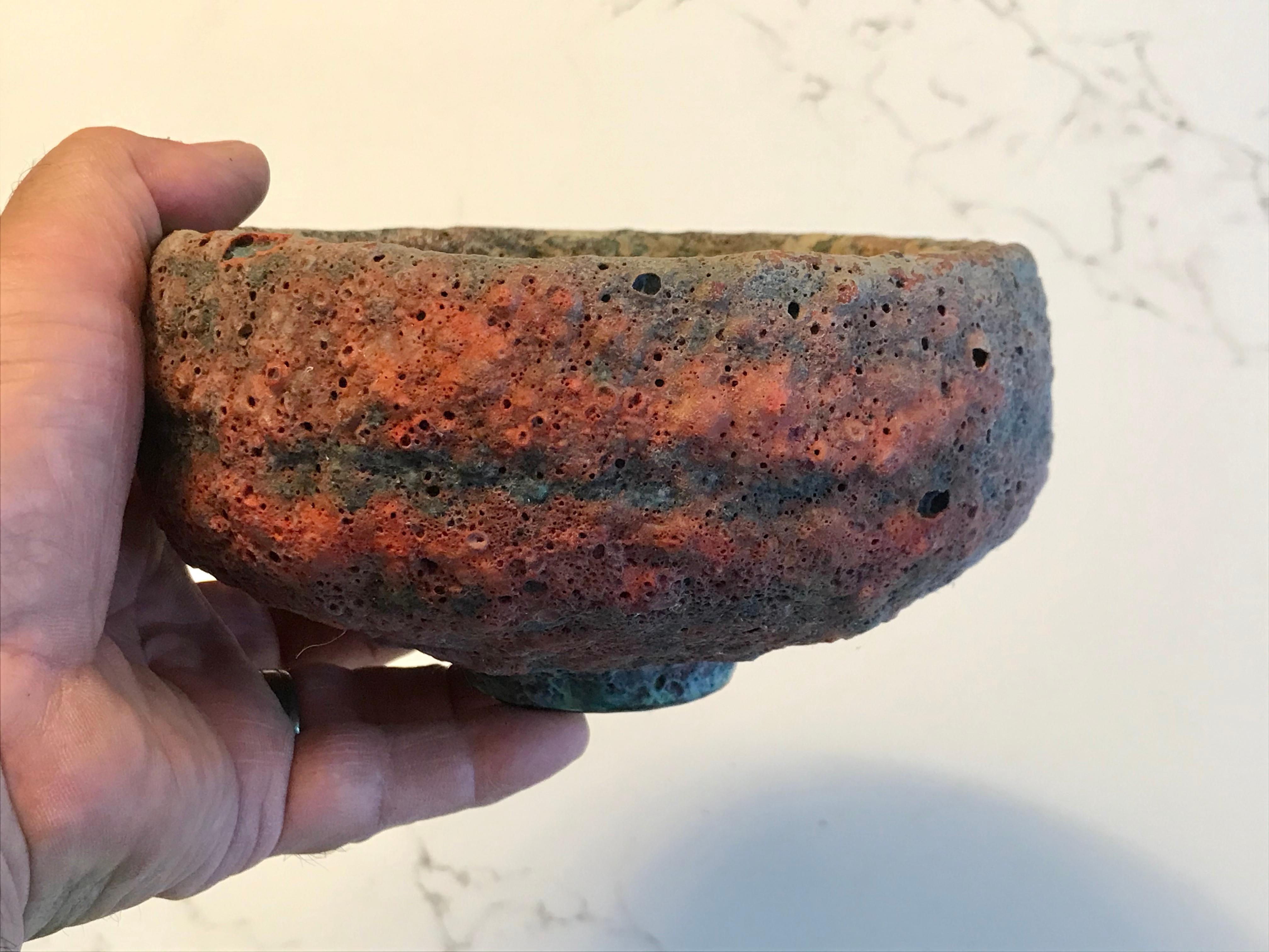 William + Polia Pillin Studio Pottery Crater Glaze Bowl at 1stDibs