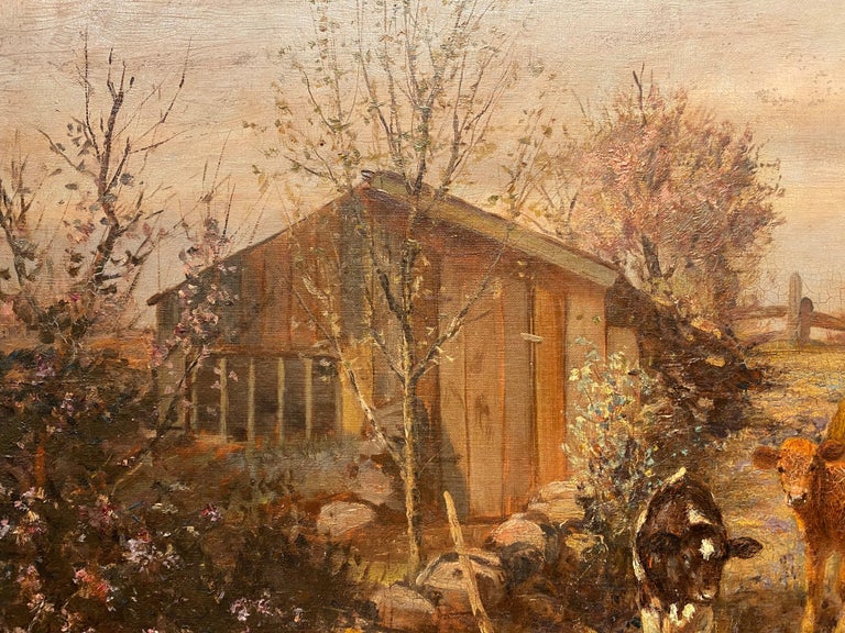 William Preston Phelps - A Farmer With His Cows For Sale at 1stDibs