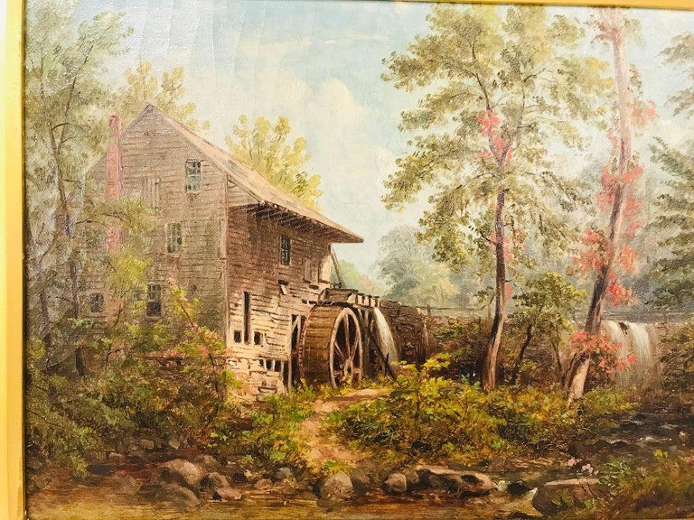 William R. Miller 19th Century "Britton's Mill", Staten Island Oil on ...