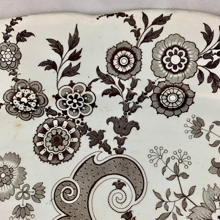 William Ridgway English Staffordshire Transferware Platter, Flosculous ...