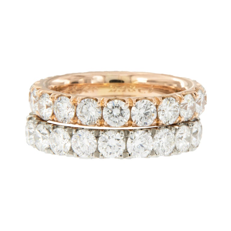 William Rosenberg 18 Karat Rose Gold D-E VVS Diamond Eternity Band 2.43 ...