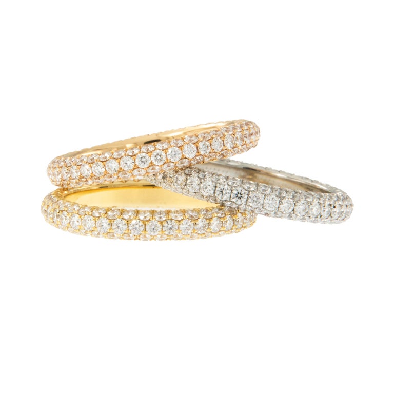 William Rosenberg 18 Karat Yellow Gold 1.49 Carat Pave' Diamond ...