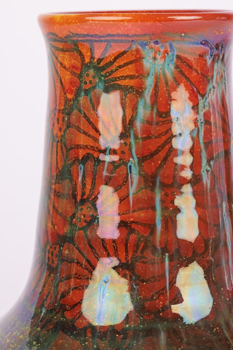 William S Mycock Pilkingtons Lustre Glazed Floral Pattern Vase For Sale at 1stDibs