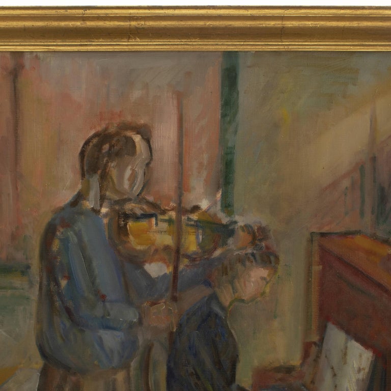 William Scharff, Couple Playing Violin and Piano For Sale at 1stDibs